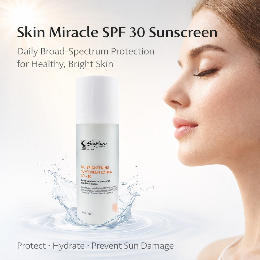 Bio Brightening Sunscreen Lotion SPF 30 Non Tinted (White) – Skin Miracle
